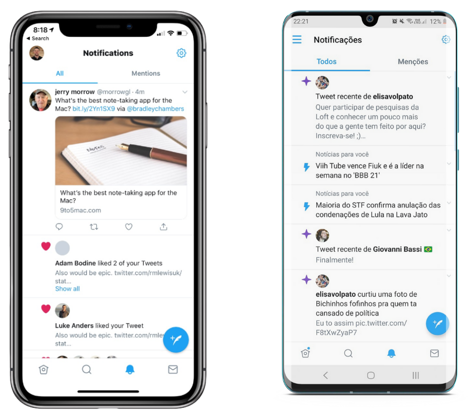 Interfaces: diferenças entre iOS e Android - SoftDesign
